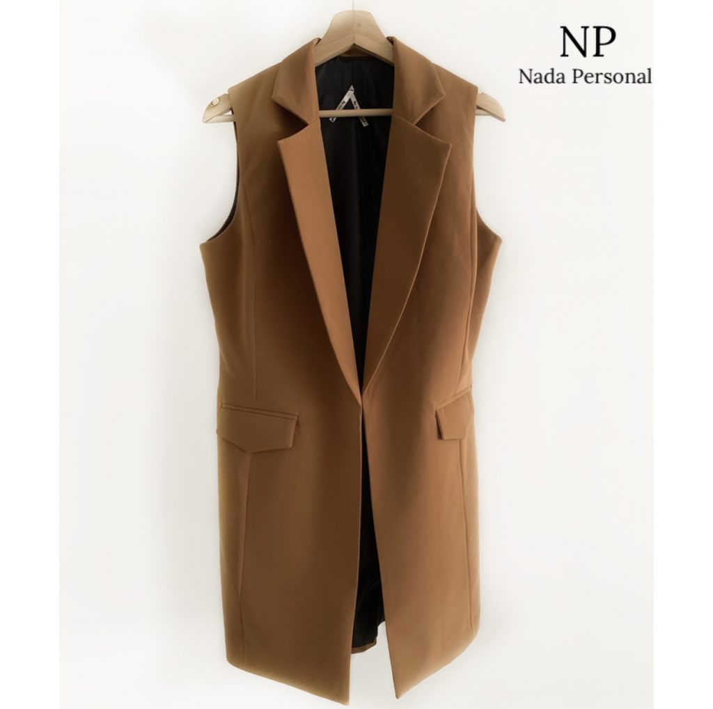 Chaleco largo – color camel – Nada Personal